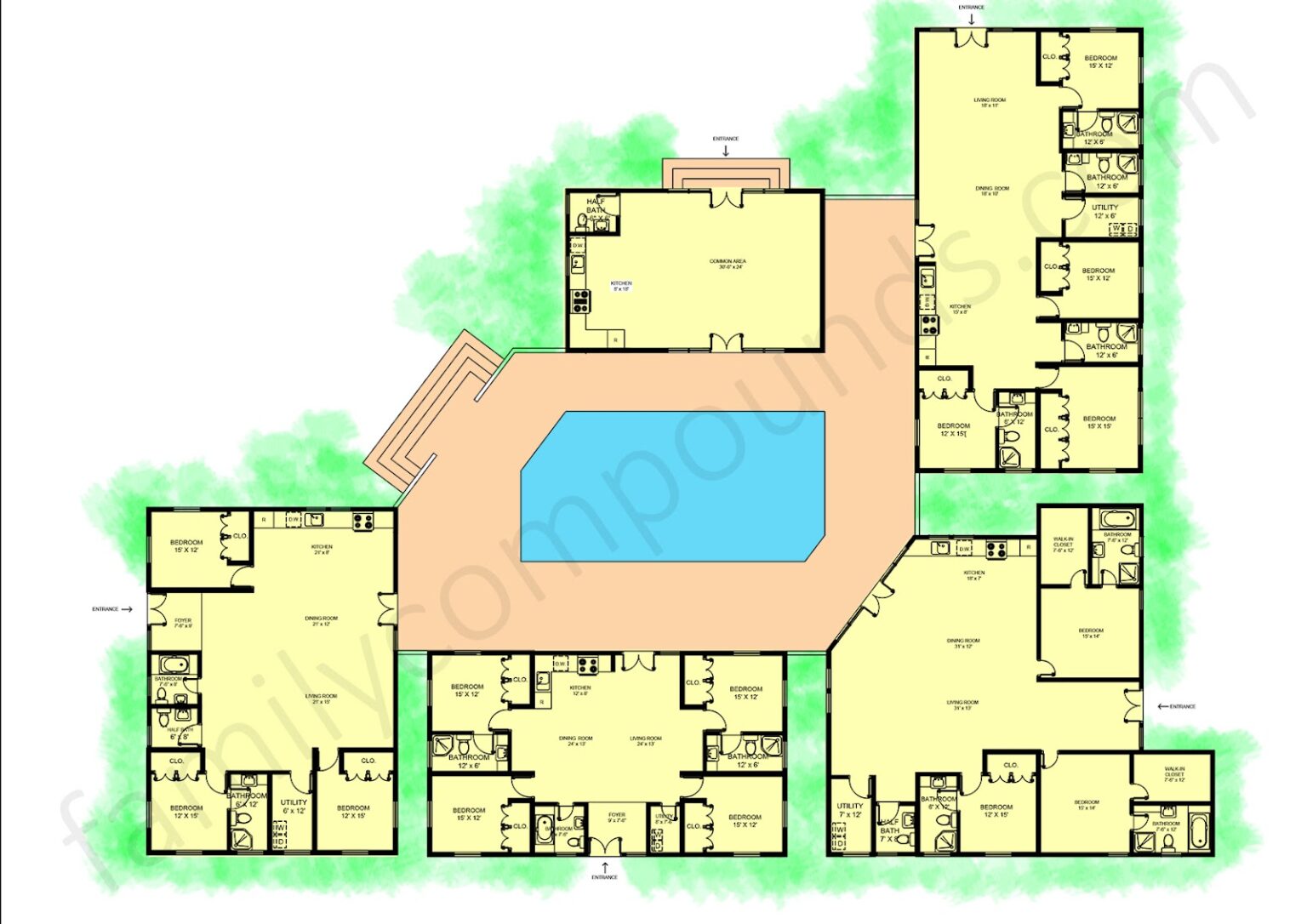 8 Fantastic Family Compound Layouts With House Floor Plans