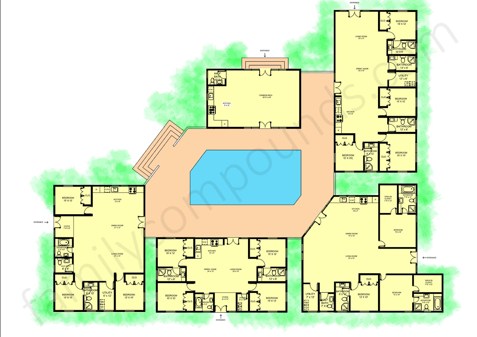 8 Fantastic Family Compound Layouts With House Floor Plans