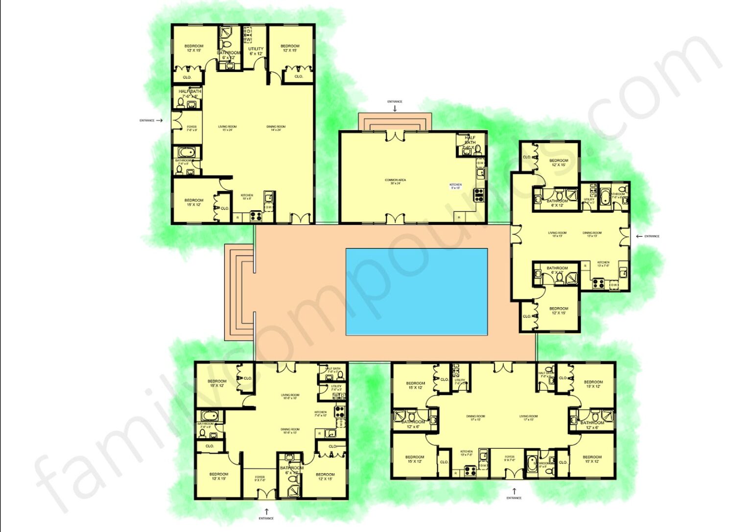 8 Fantastic Family Compound Layouts With House Floor Plans