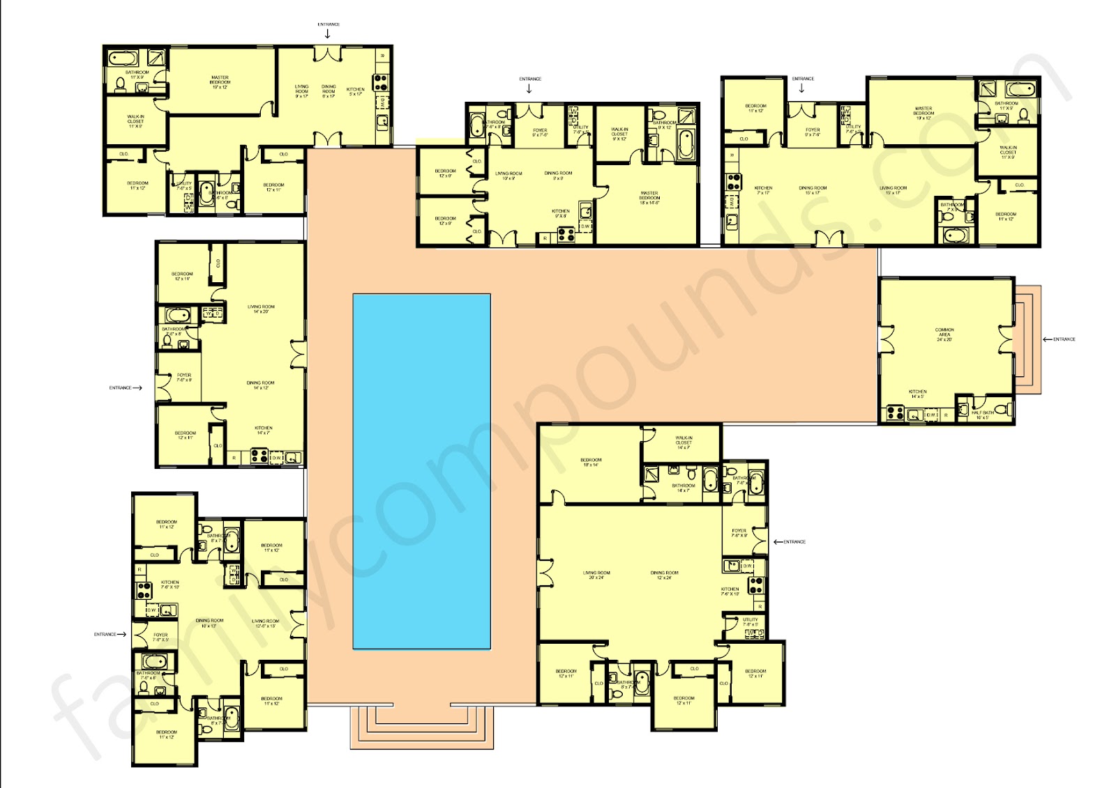 8 Fantastic Family Compound Layouts With House Floor Plans