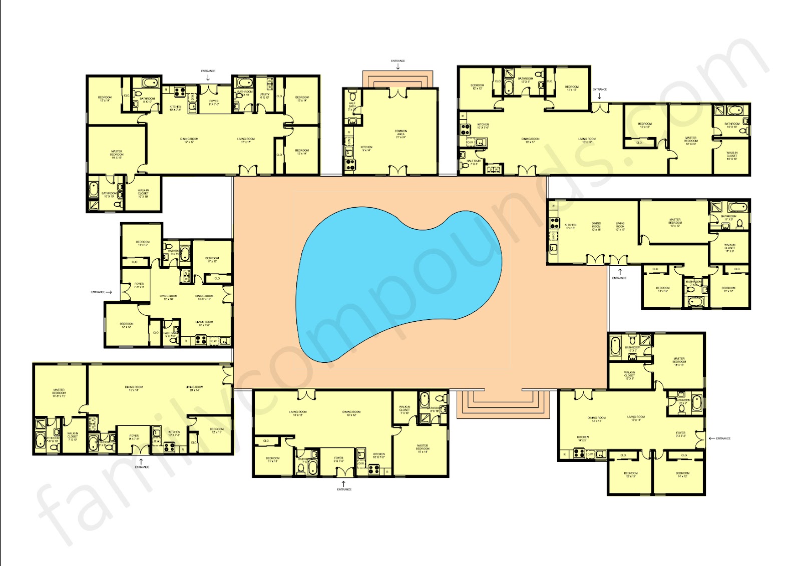 8 Fantastic Family Compound Layouts With House Floor Plans
