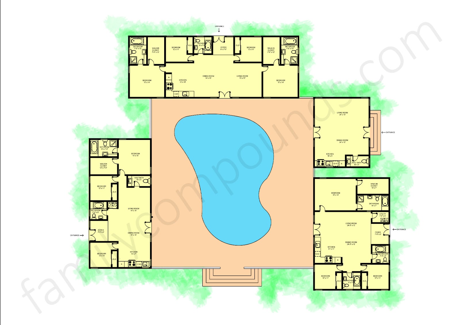 8 Fantastic Family Compound Layouts With House Floor Plans